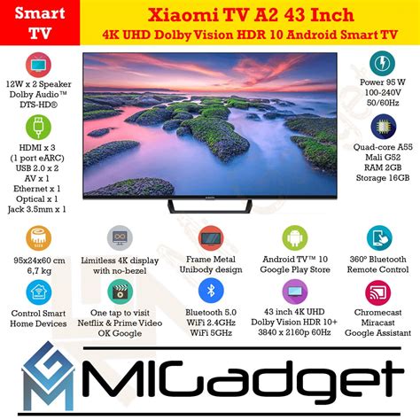 Xiaomi Mi LED TV A2 32 Inch Digital Smart Android TV Garansi Resmi - Rp ...