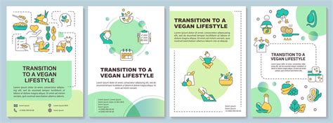 Transition To Vegan Lifestyle Green Brochure Template Plant Based Diet Leaflet Design With