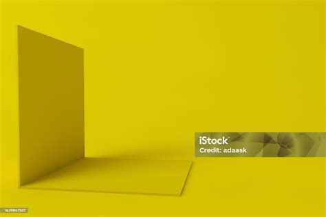 큐브 상자 또는 코너 룸 내부 단면 노란색 빈 기하학적 사각형 3d 빈 상자 템플릿 0명에 대한 스톡 사진 및 기타 이미지