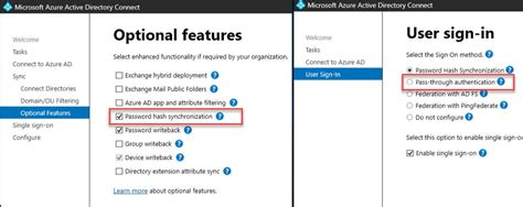 Pass Through Authentication And Password Hash Synchronization At The