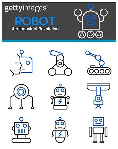 아이콘 아이콘세트 아이콘 벡터파일 일러스트 라인아이콘 모바일아이콘 4차산업혁명 산업혁명 인공지능 로봇 자동화공정 제조 반도체 빅데이터