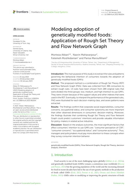 Pdf Modeling Adoption Of Genetically Modified Foods Application Of