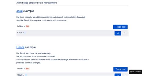 Jotai Vs Recoil Codesandbox