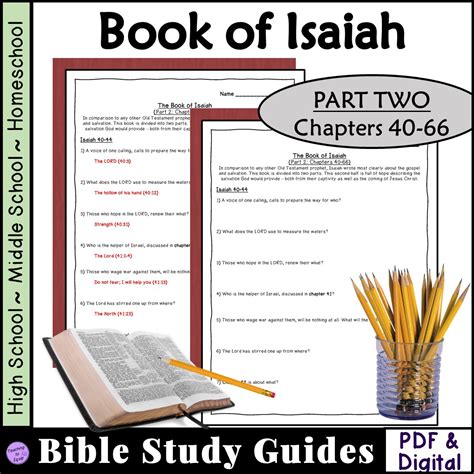 Book Of Isaiah Bible Study Guide Ch 40 66 Worksheet Packet Made By