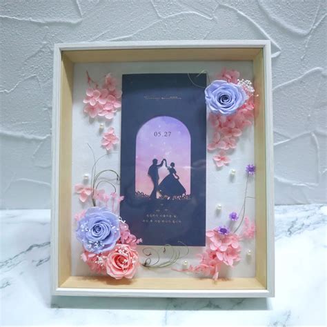 청첩장 프리저브드 플라워 장식 액자 크몽