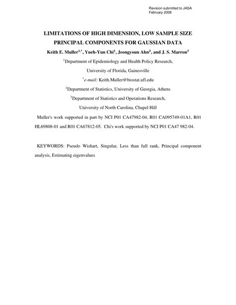 Pdf Limitations Of High Dimension Low Sample Size Principal Components For Gaussian Data