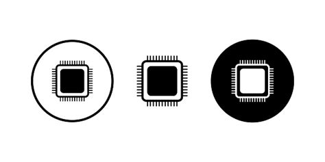 프로세서 아이콘 집합입니다 Cpu 컴퓨터 기술 그림입니다 Cpu 프로세서의 벡터 아이콘입니다 컴퓨터 칩에 대한 스톡 벡터 아트 및 기타 이미지 Istock