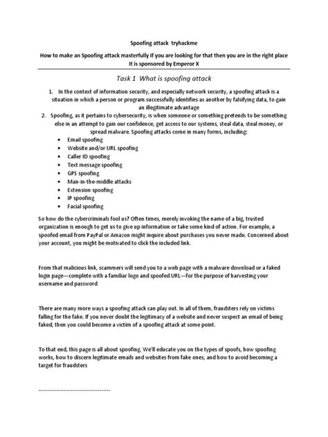 Tryhackme Spoofingattack Pdf Domain Name System Hypertext