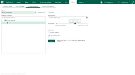 Step 1 Launch Oracle Restore Wizard Veeam Backup Enterprise Manager Guide