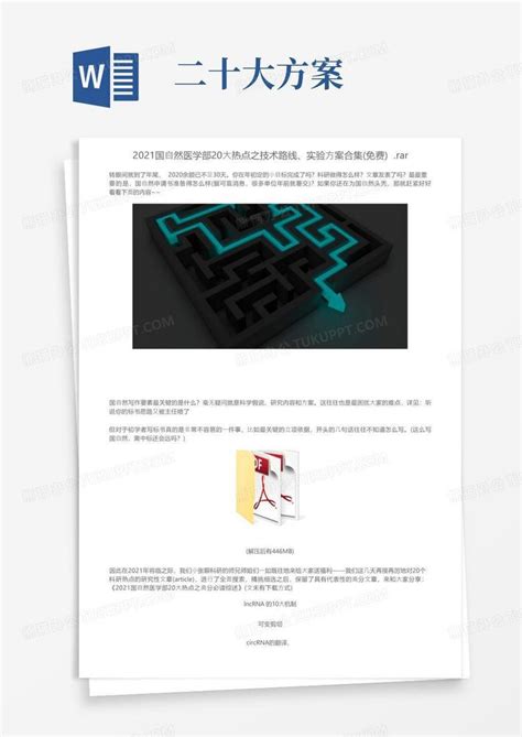 2021国自然医学部20大热点之技术路线、实验方案合集（免费） rarword模板下载 编号lvdbdnrr 熊猫办公