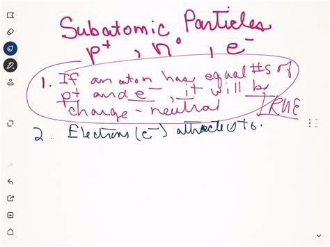 SOLVED Which Statements About Subatomic Particles Are True A If An Atom Has An Equal Number Of
