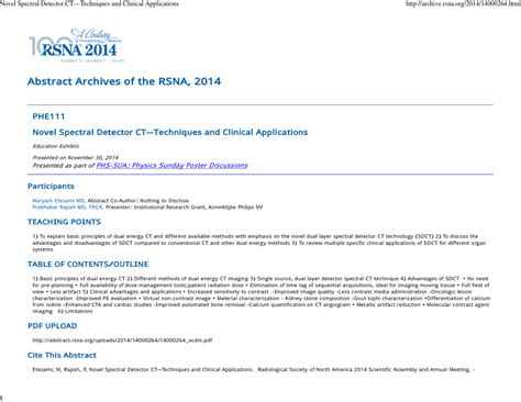 PDF Novel Spectral Detector CT Techniques And Clinical Applications