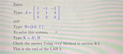 Solved This Is A Matlab Course With Linear Algebra How Do I