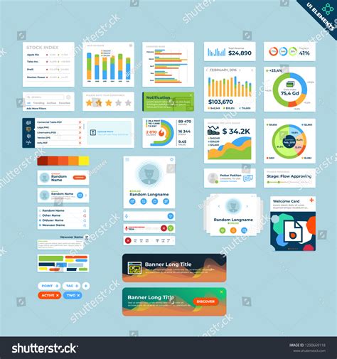 Web Ui Elements Ui Widgets Collection Stock Vector Royalty Free 1290669118 Shutterstock