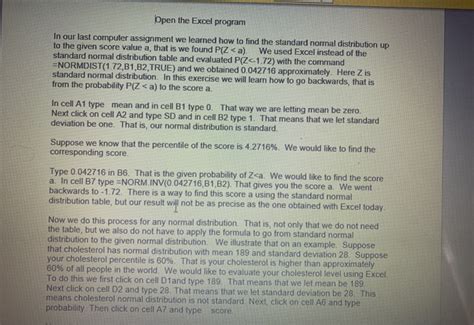 Solved Open The Excel Program In Our Last Computer
