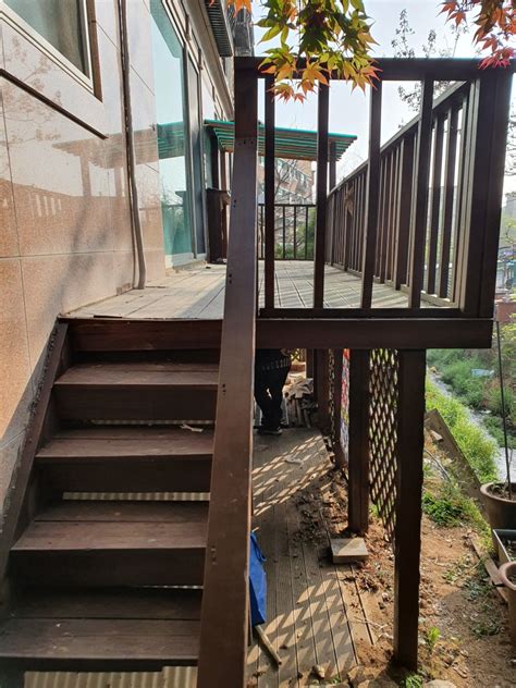 방부목 야외 계단 설치시공 후기 A6