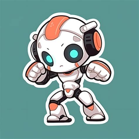 Premium Ai Image Minimal Japanese Kawaii Robot Chibi Anime Vector Art