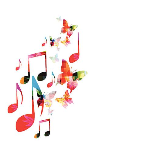 Musical Notes Butterflies Illustrations Royalty Free Vector Graphics