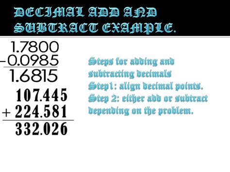 Ppt Adding And Subtracting Decimals Powerpoint Presentation Free Download Id