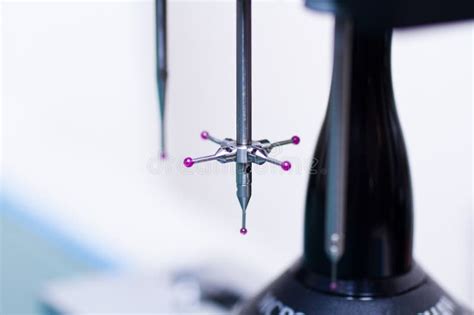 Close Up Of Metrology Cmm Probe In Quality Control Laboratory Stock Image Image Of Engineering