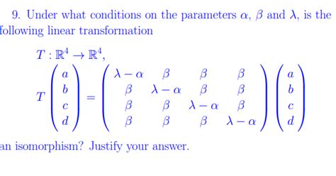Solved Under what conditions on the parameters α β and λ Chegg com