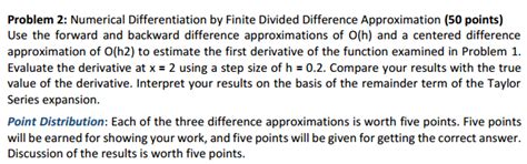 Solved Forwardbackwardcentered Finite Difference