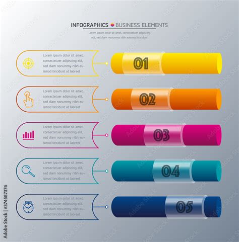 Vector Elements For Infographics Presentation And Chart Steps Or Processes Options Number