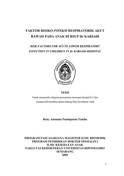 Pdf Faktor Risiko Infeksi Respiratorik Akut Bawah Pada Dokumen Tips