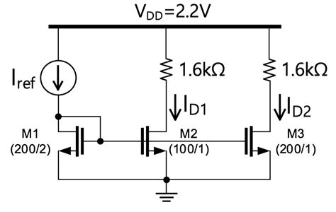 solved iref 1ma id1 id2 m2 m3 in saturation