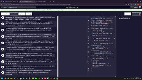 Freecodecamp Certification Project Build A Palindrome Checker Project Youtube