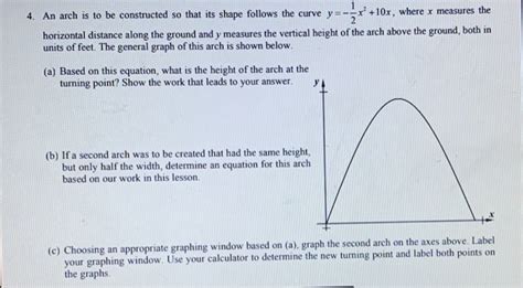 Solved X 4 An Arch Is To Be Constructed So That Its Chegg Com