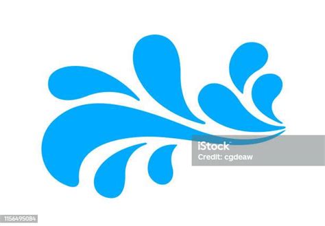 흰색 배경에 고립 된 물 방울 튀김 요소 로고 및 아이콘용 물 튀김 배너 송크란 축제를위한 물 방울 튀김 간단한 이미지 그래픽 광고 디자인을위한 물 방울 기호 방울에 대한