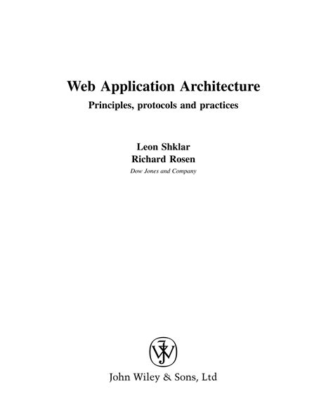Solution Web Application Architecture Principles Protocols And