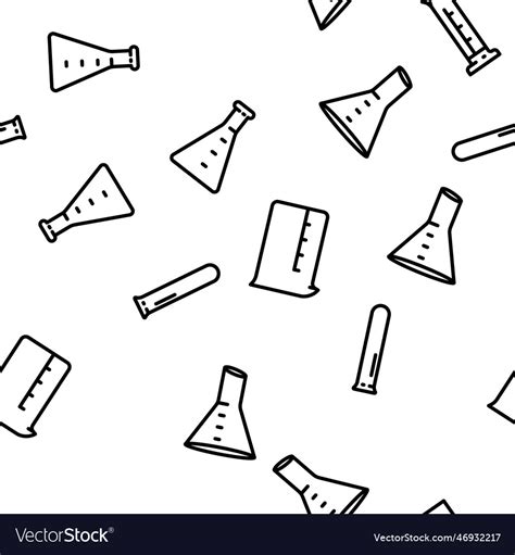 Chemistry Laboratory Flask Test Seamless Vector Image
