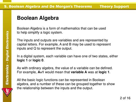 PPT Boolean Algebra De Morgan S Theorems PowerPoint Presentation ID
