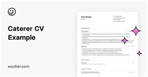 Caterer CV Example