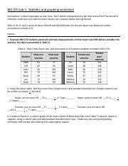 Lab 1 Stats And Graphing Worksheet Docx BIO 270 Lab 1 Statistics And Graphing Worksheet