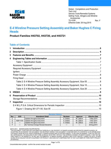 Baker E 4 Packer Setting Tool Screw Energy And Resource