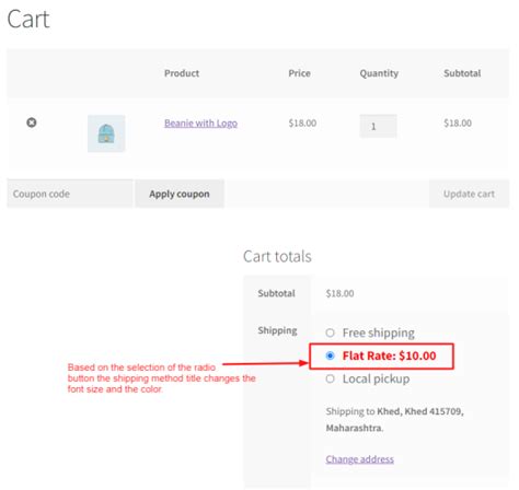 How To Customize Selected Shipping Methods Title In Woocommerce Cart
