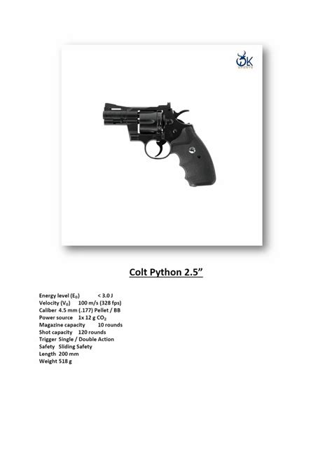 Colt Python 2 5 Bb Pellets Revolver At ₹ 38500 Air Pistol In Jalandhar Id 2853943739855