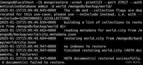 Mongodb备份与还原mongodb备份与恢复 Csdn博客