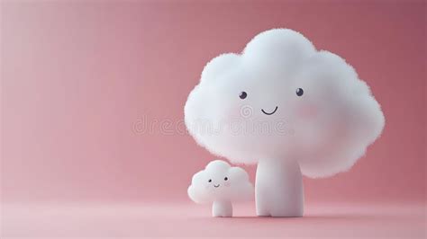 Cute Cloud Characters 3d Illustration Stock Illustration Illustration Of Background Graphic