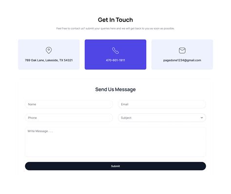 Contact Form Sections Tailwind Css Pagedone