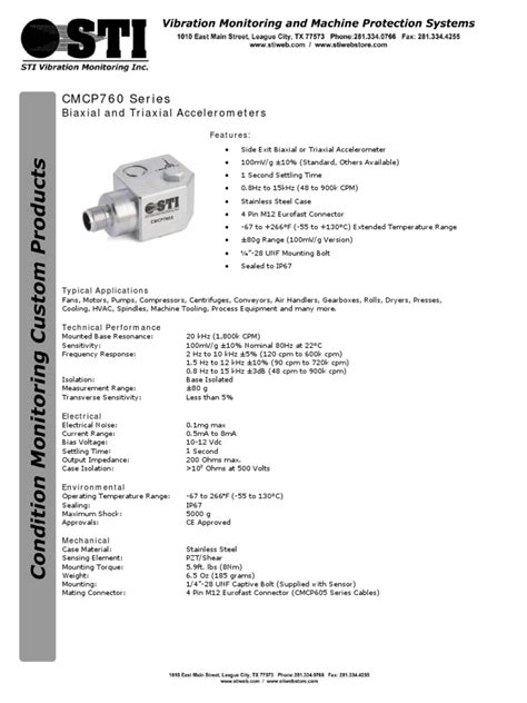 Cmcp 760 Sensor Vibracion Triaxial Sti Pdf