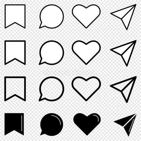 Collection Of Generic Social Media User Interface Icon Set Like