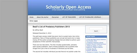 List Of Predatory And Good Open Access Journals