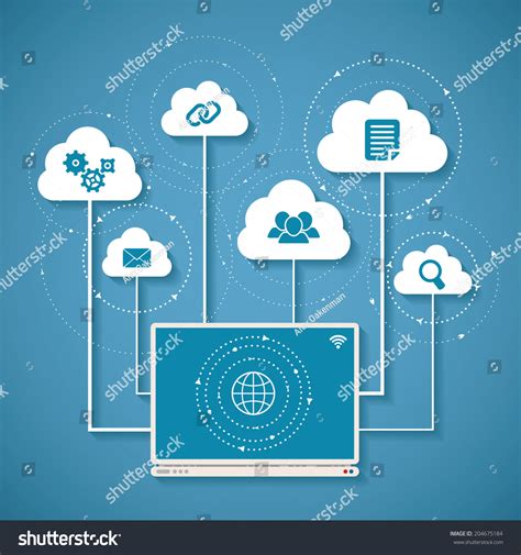 Vector Concept Wireless Cloud Network Distributed Stock Vector Royalty Free