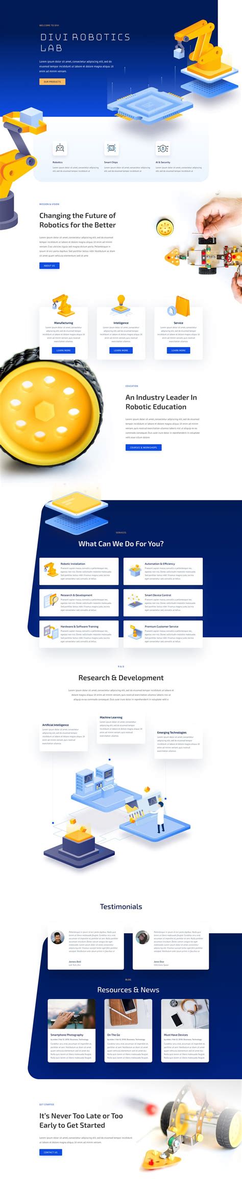 get a free robotics layout pack for divi