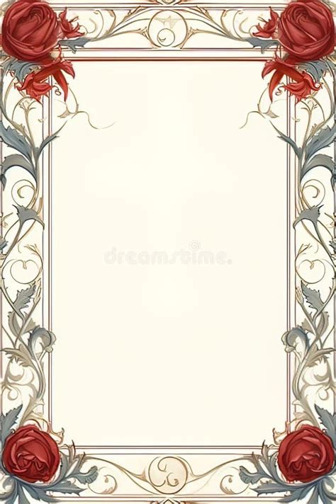 An Illustrated Notepad Thick Writing Lines With Beautiful Red Rose