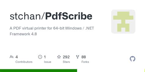 Github Stchan Pdfscribe A Pdf Virtual Printer For Bit Windows Net Framework
